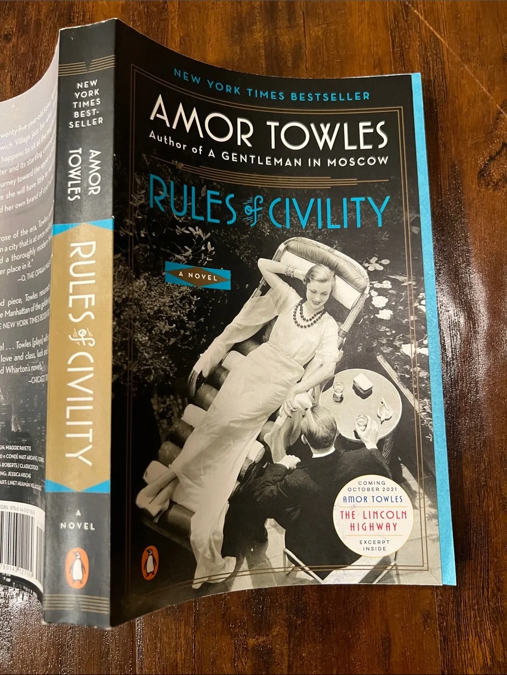 Original Penguin | Other | Rules Of Civility A Novel By Amir Towles ...